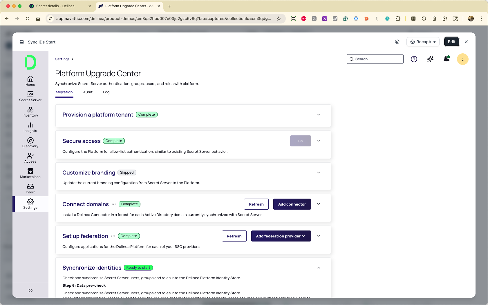 Delinea Platform Upgrade