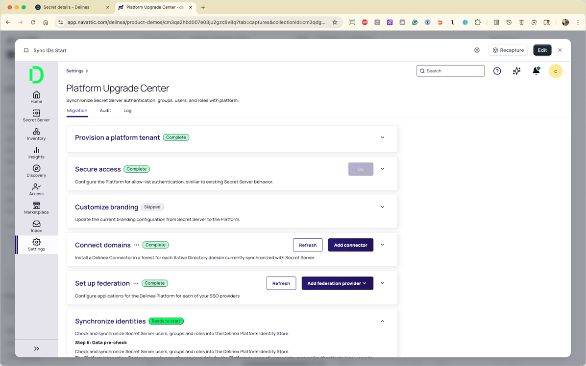 Delinea Platform Upgrade