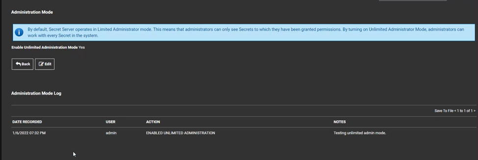 Breaking the Glass With Unlimited Administration Mode